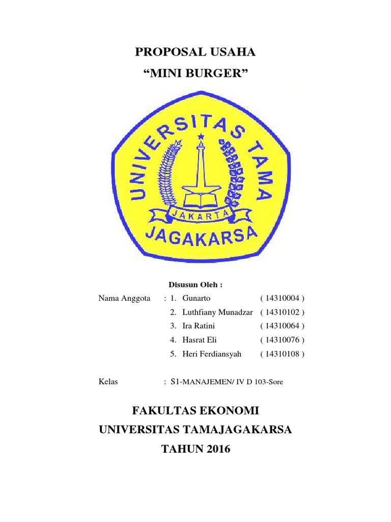Proposal Usaha Mini Burger | PDF
