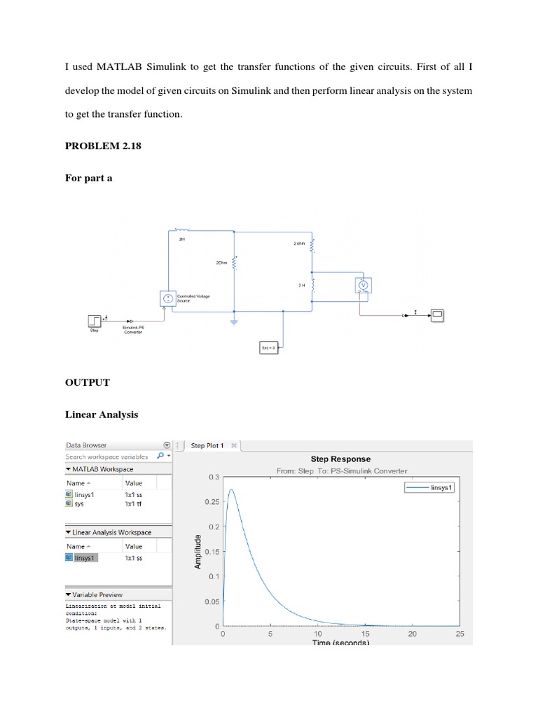 MATLAB Simulink Transfer Functions Analysis | PDF | Teaching Methods ...