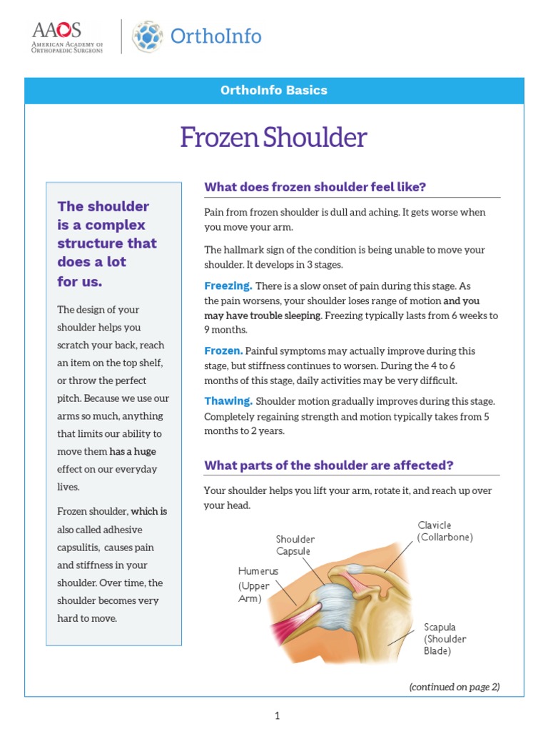 Frozen Shoulder | PDF | Shoulder | Physical Therapy