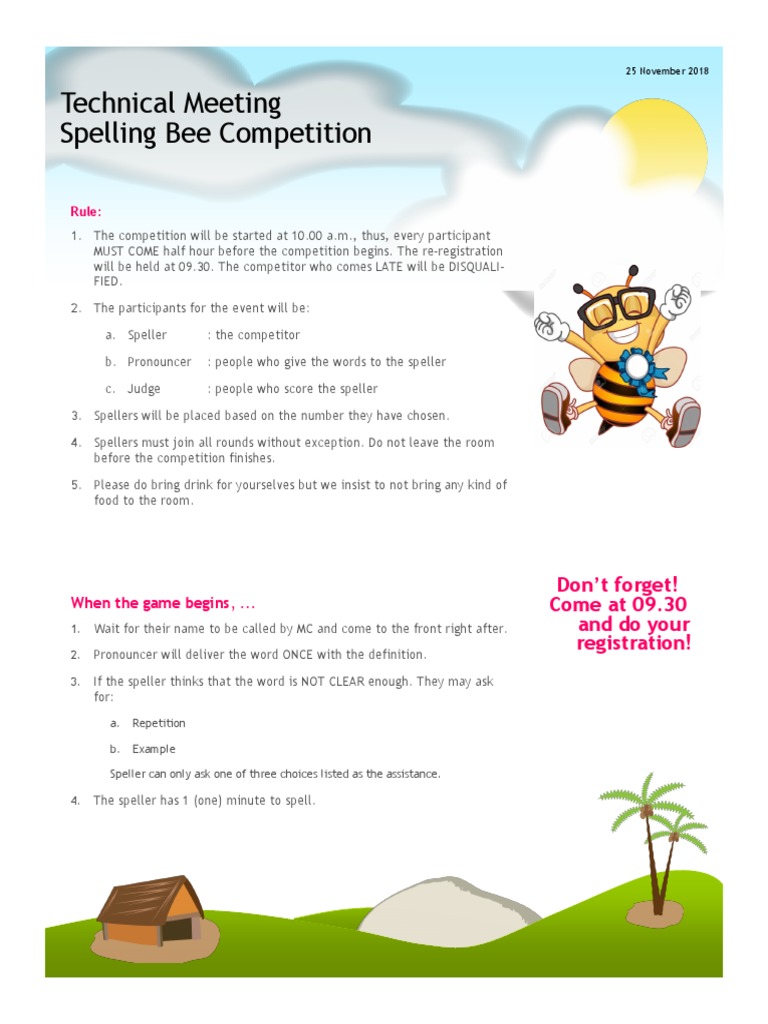 RULES Spelling Bee | PDF | Leisure
