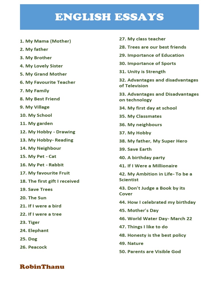 English Essays for School Students | PDF | Peafowl | Elephant