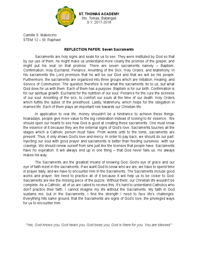 Reflection Seven Sacraments | Download Free PDF | Eucharist | Penance