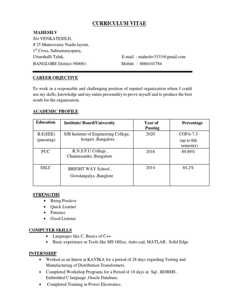 Mahesh.v (1jb16ee020) | PDF | Computing | Computing And Information Technology