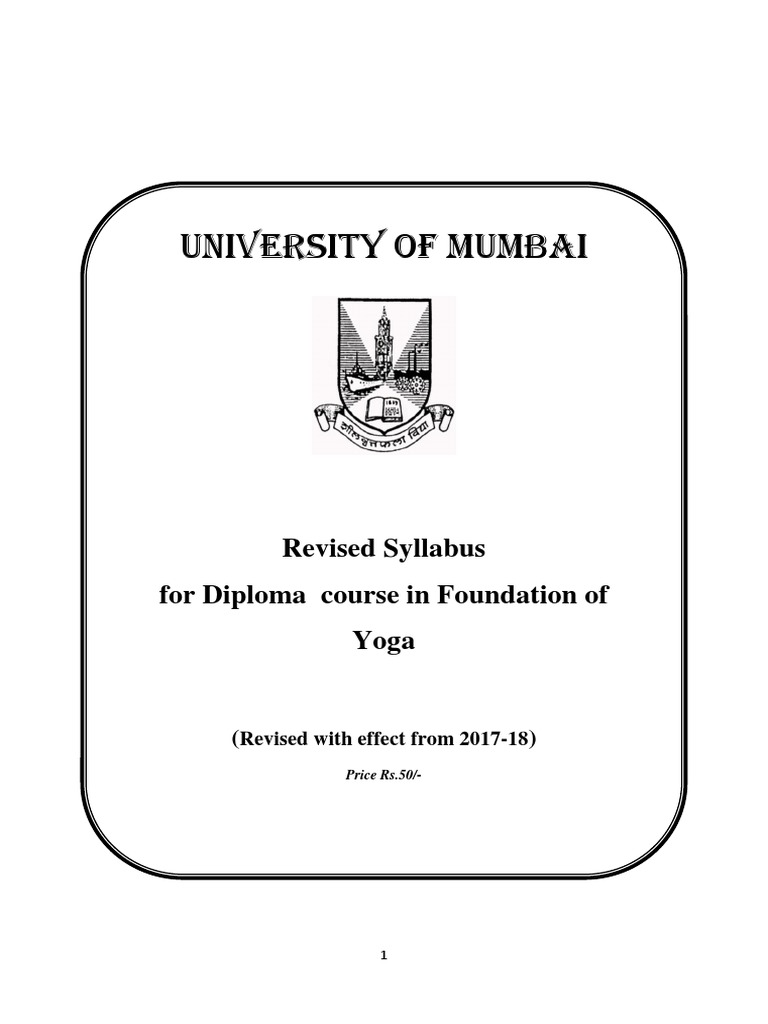 Diploma in Foundations of Yoga Syllabus | PDF | Asana | Yoga
