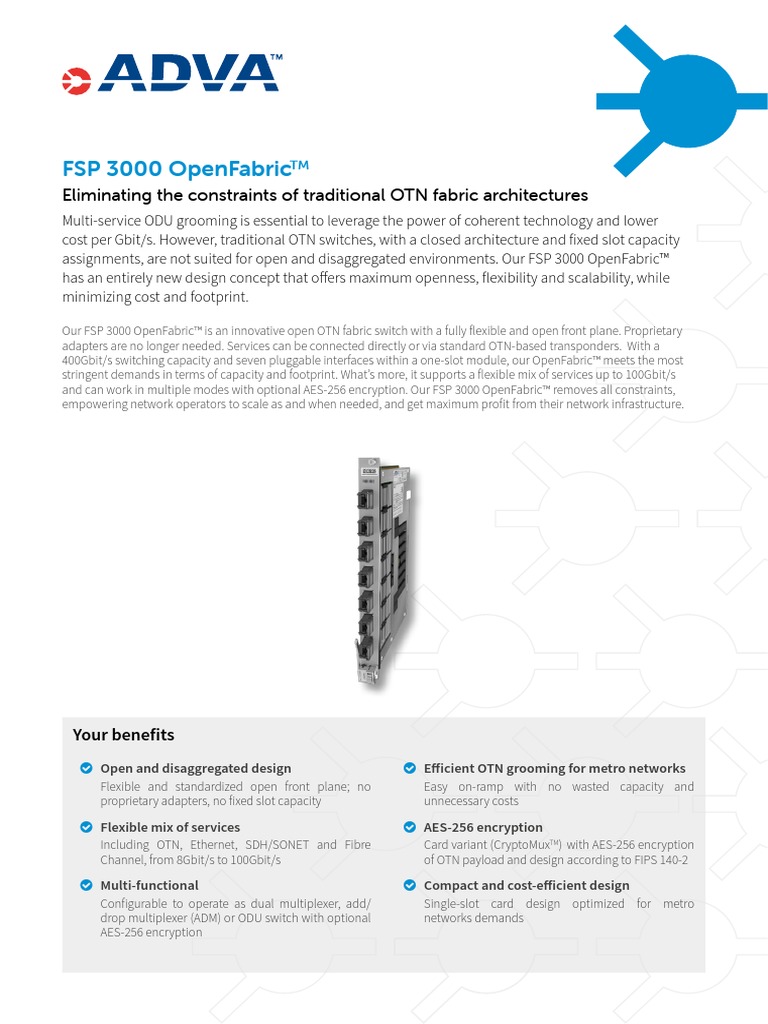 FSP 3000 Open Fabric Data Sheet | PDF | Computer Network ...