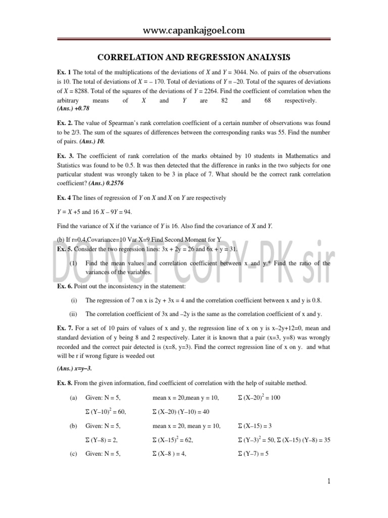 114635812-Correlation and Regression | PDF | Correlation And Dependence ...
