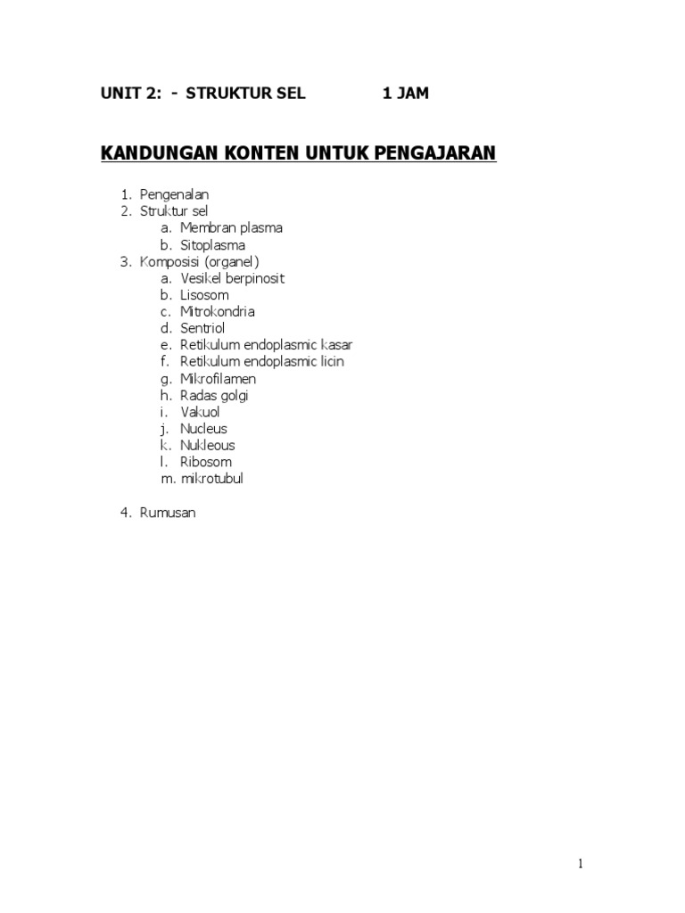 Struktur Sel | PDF