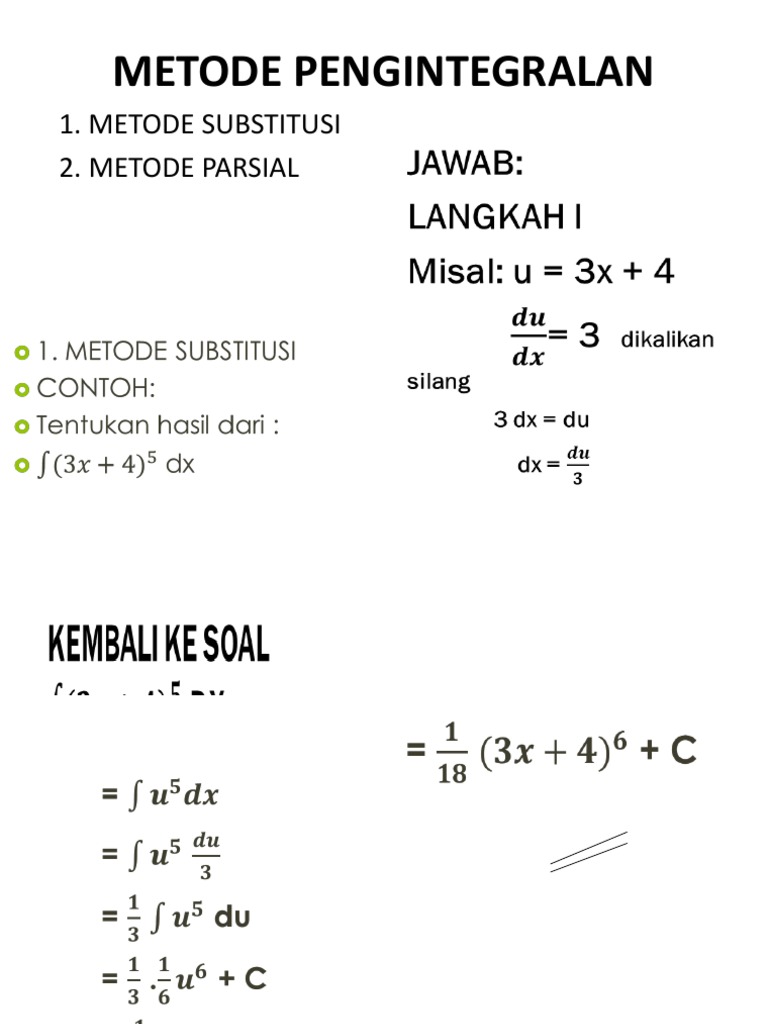 Integral Metode Substitusi Dan Parsial | PDF