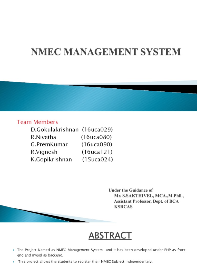 Nmec Management System | PDF