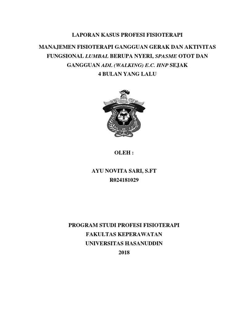 Manajemen Fisioterapi HNP Lumbal | PDF | Kajian Bahasa Asing