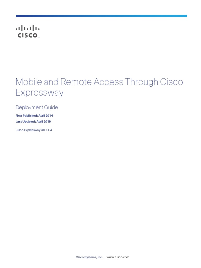 Mobile Remote Access Via Expressway Deployment Guide X8 11 4 PDF | PDF | Public Key Certificate ...