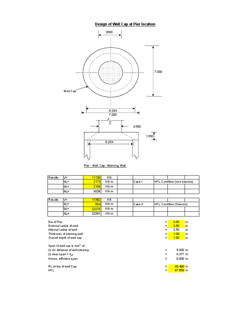 Well Cap Design at Pier Location | PDF | Physics | Applied And ...