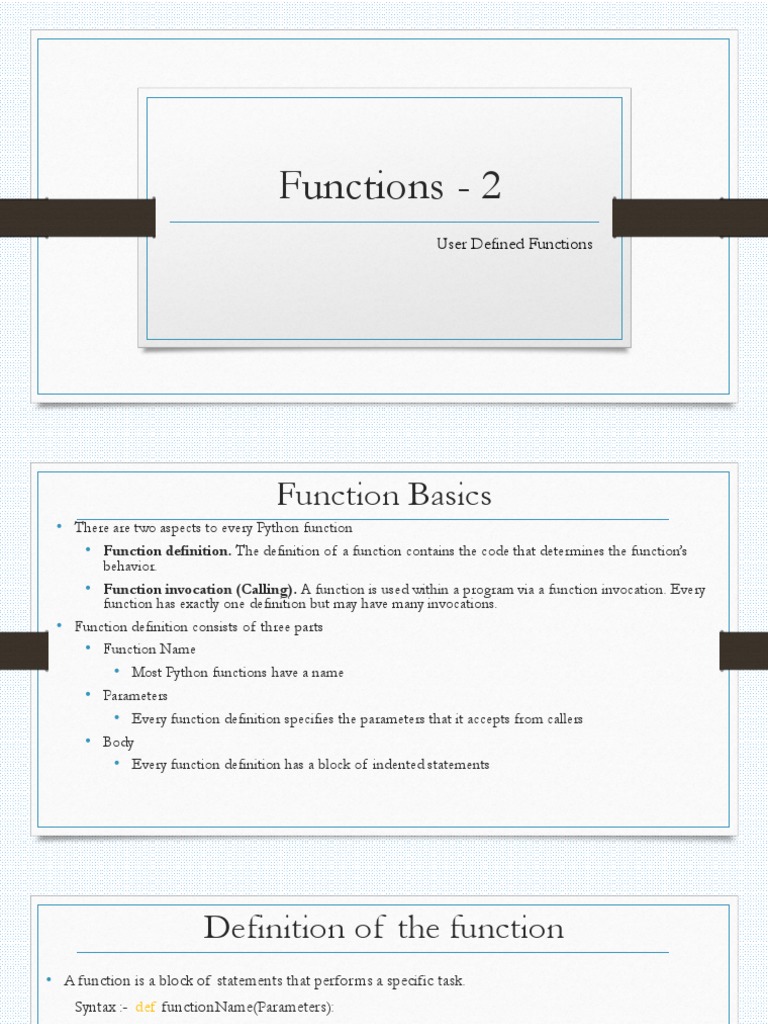User Defined Functions | PDF | Parameter (Computer Programming) | Subroutine