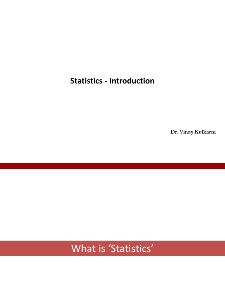 01 Statistics Introduction PDF | PDF | Data Analysis | Dependent And ...