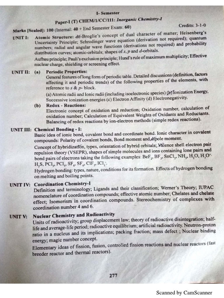 Chemistry Syllabus | PDF