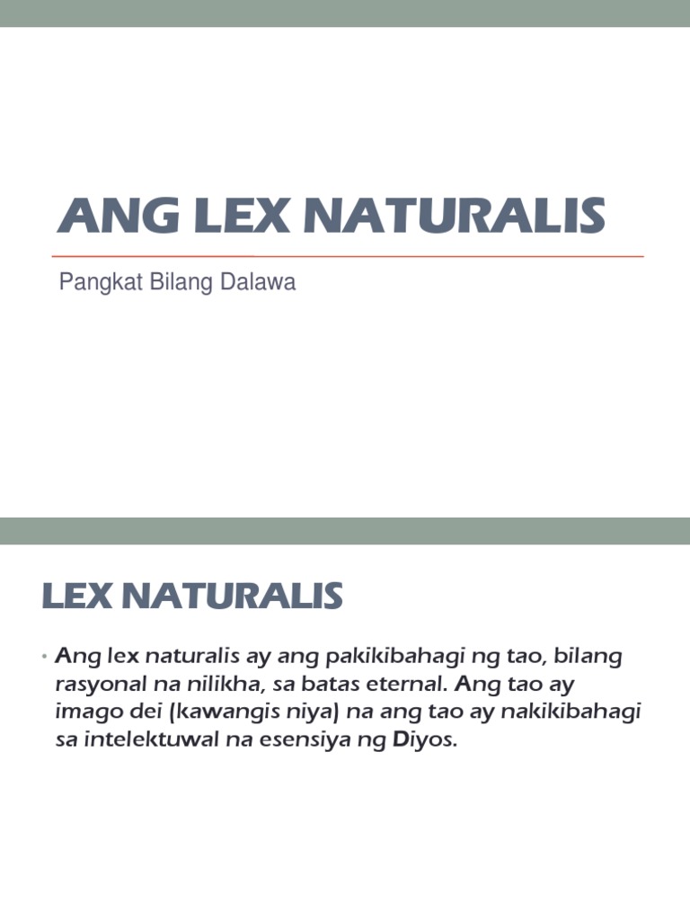 Ang Lex Naturalis | PDF