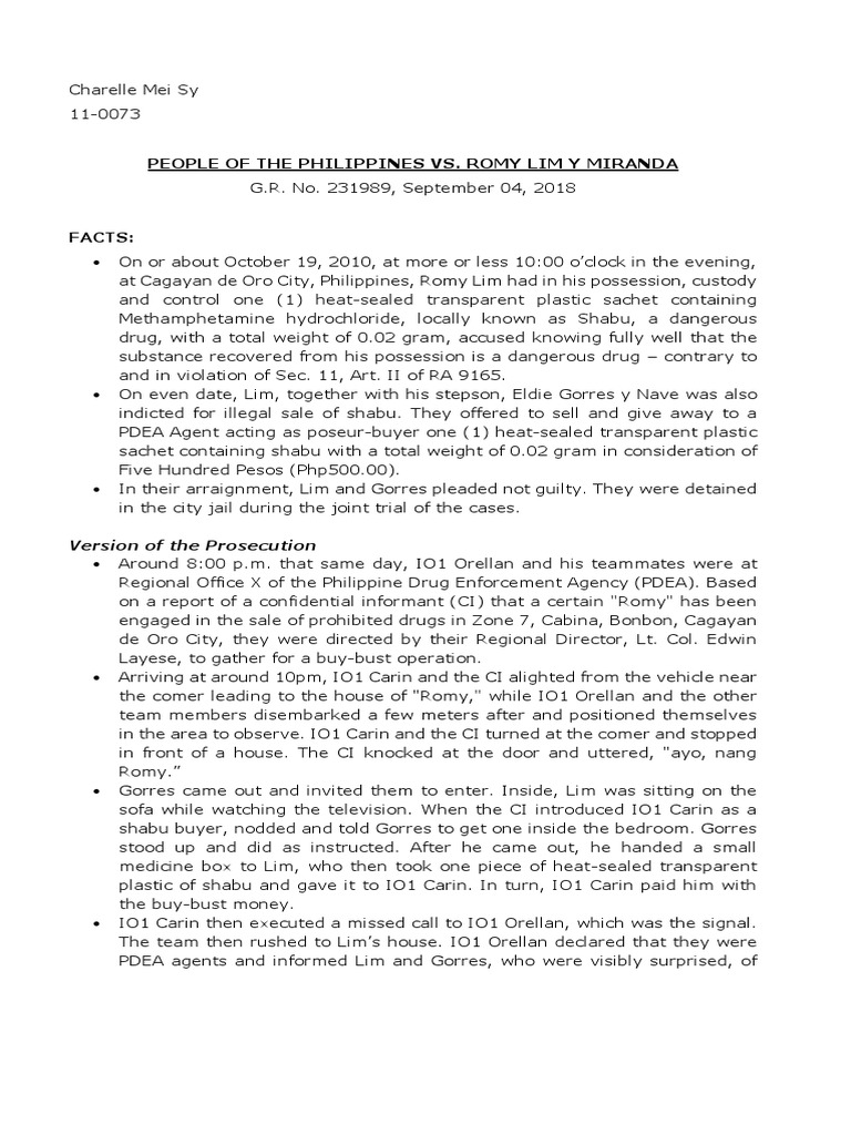 People v. Lim | PDF | Search And Seizure | Arrest