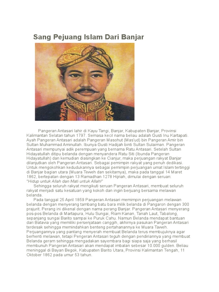 Biografi Pangeran Antasari | PDF | Sejarah