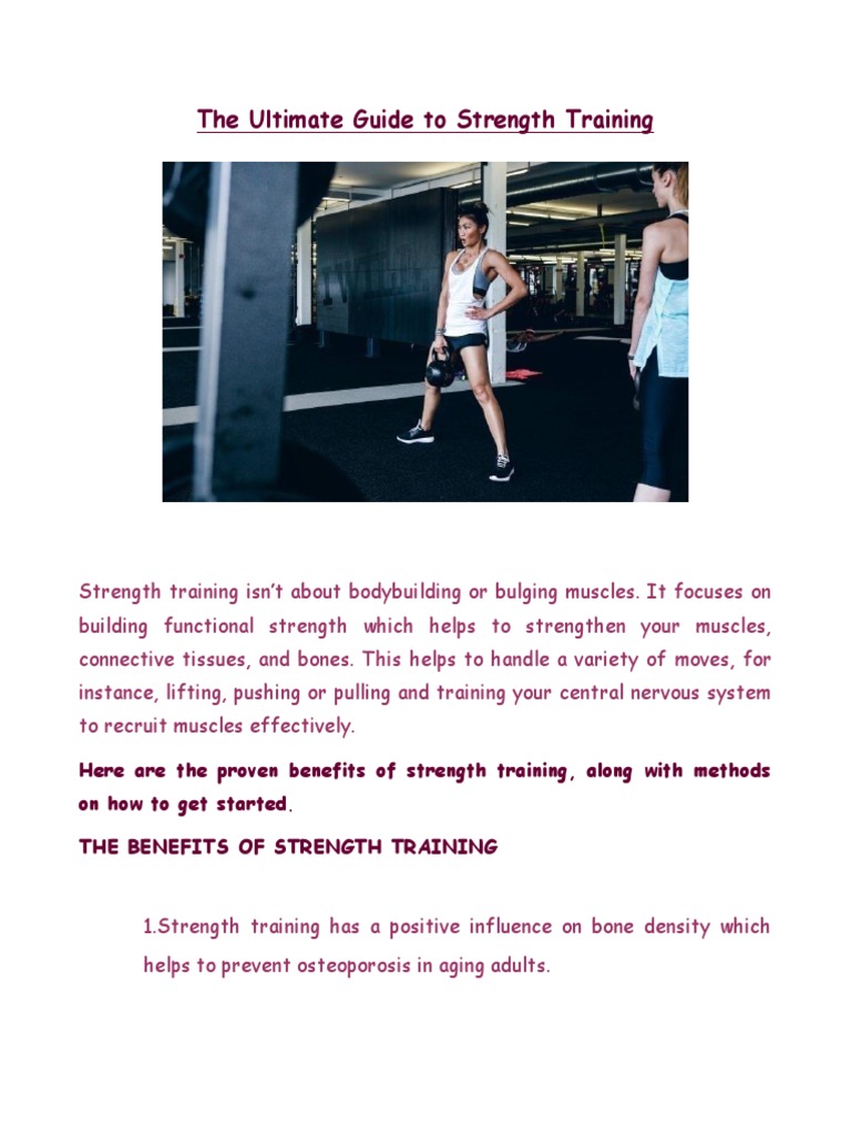 Strength Training Guide & Benefits | PDF | Strength Training | Weight ...