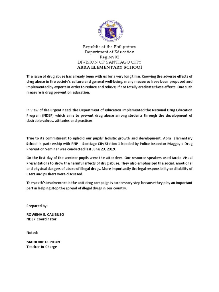 Narrative Report Symposium On Drugs | PDF