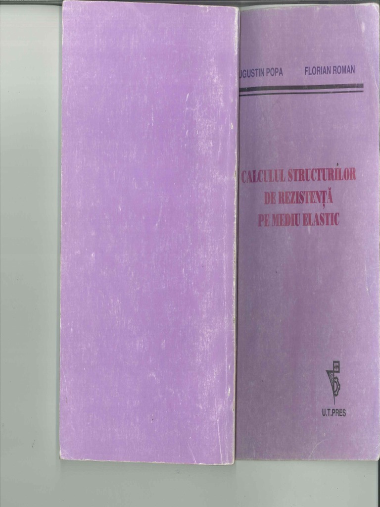 Calculul Structurilor de Rezistenta Pe Mediu Elastic PDF | PDF