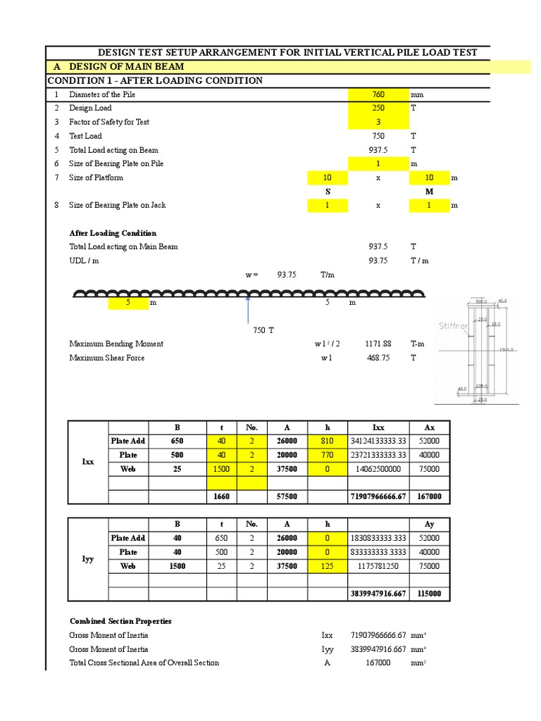 Design Test Setup Arrangement For Initial Vertical Pile Load Test A ...