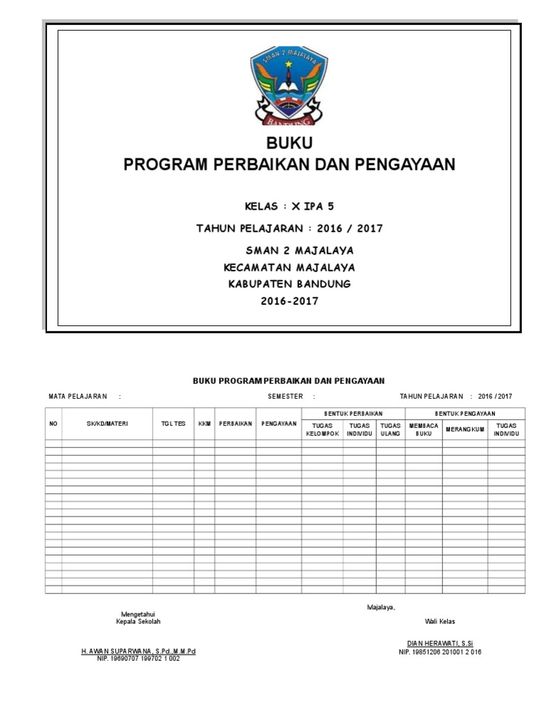 Buku Program Perbaikan Dan Pengayaan | PDF
