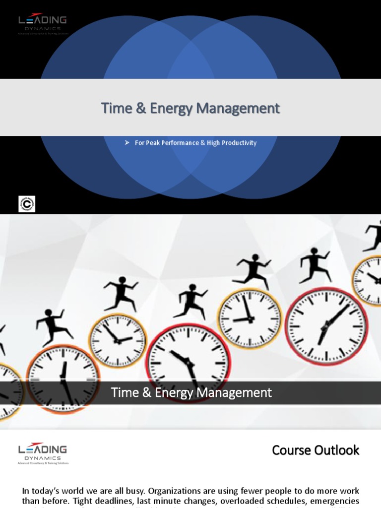 Time & Energy Management: For Peak Performance & High Productivity | PDF