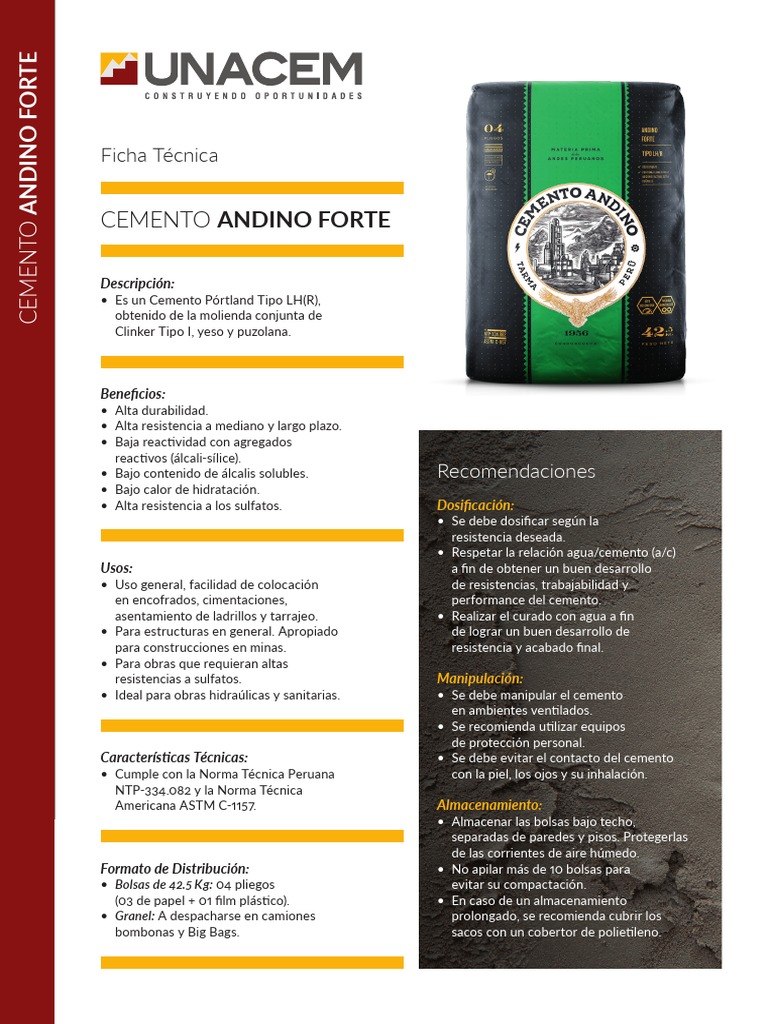 Andino Forte | PDF | Cemento | Material compuesto
