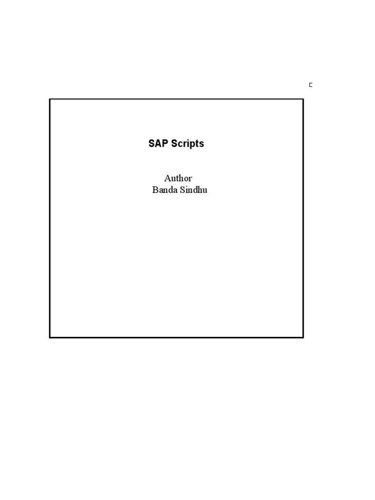SAP Scripts: Author Banda Sindhu | PDF | Page Layout | Software Engineering