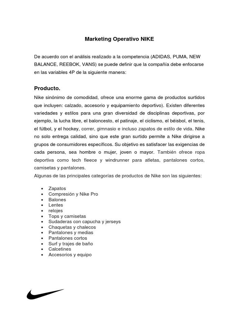 Análisis estratégico del marketing operativo de Nike para enfocarse en ...