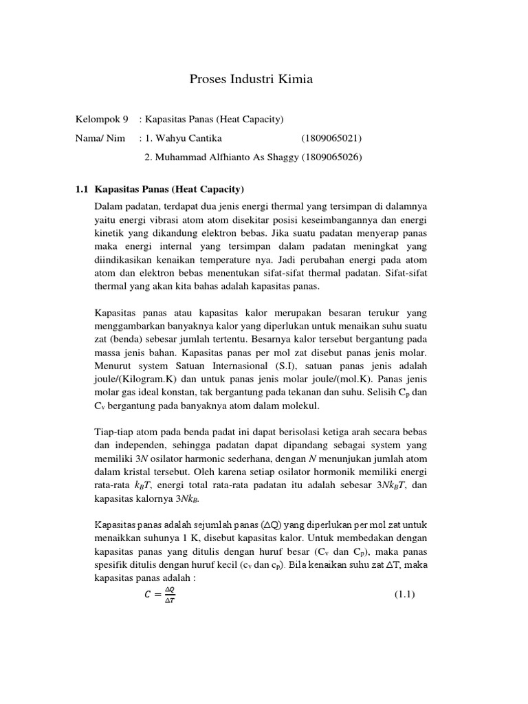 Heat Capacity Kel 9 | PDF