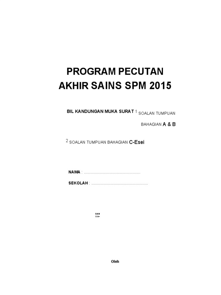 Pecutan Akhir SPM | PDF