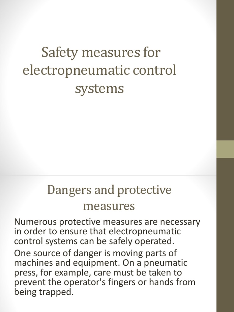 Safety Measures For Electropneumatic Control Systems | PDF | Machines ...