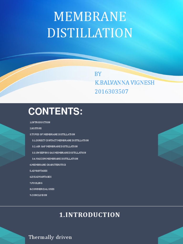 Membrane Distillation | PDF | Membrane | Distillation