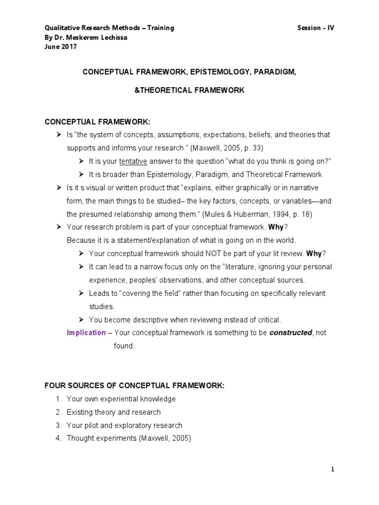 Conceptual Framework, Epistemology, Paradigms, Theoretical Framework ...