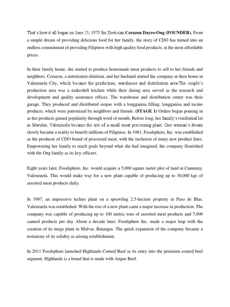 Cdo Foodsphere | PDF | Business | Foods