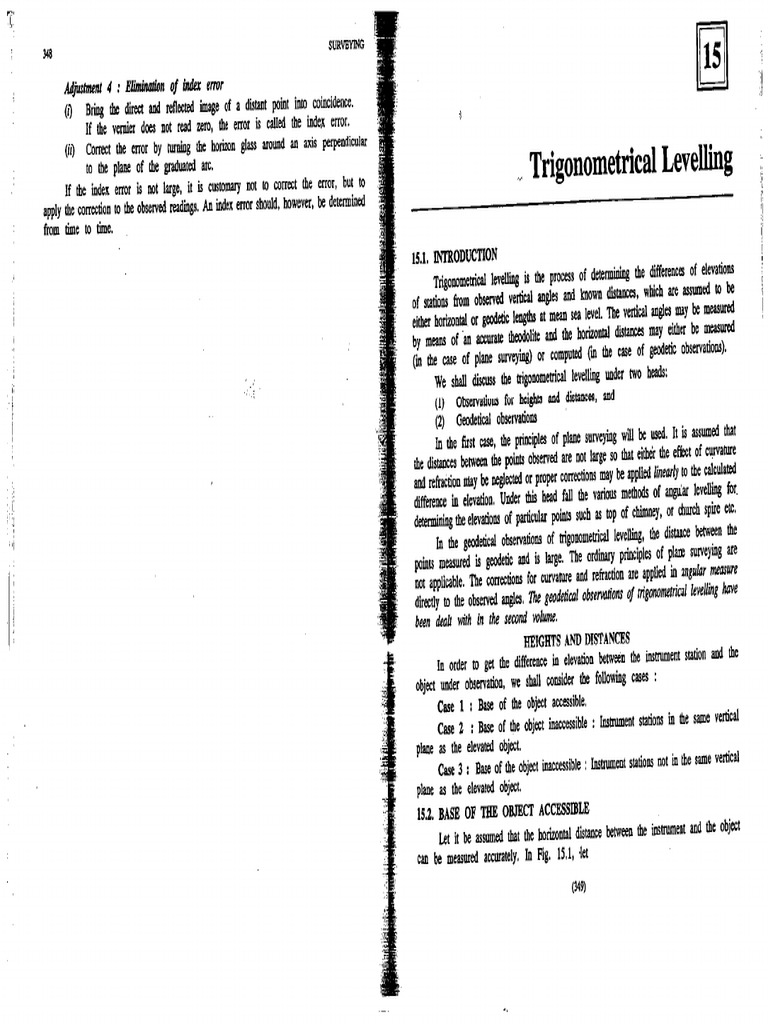 Trigonometric Leveling Techniques | PDF | Horizon | Surveying