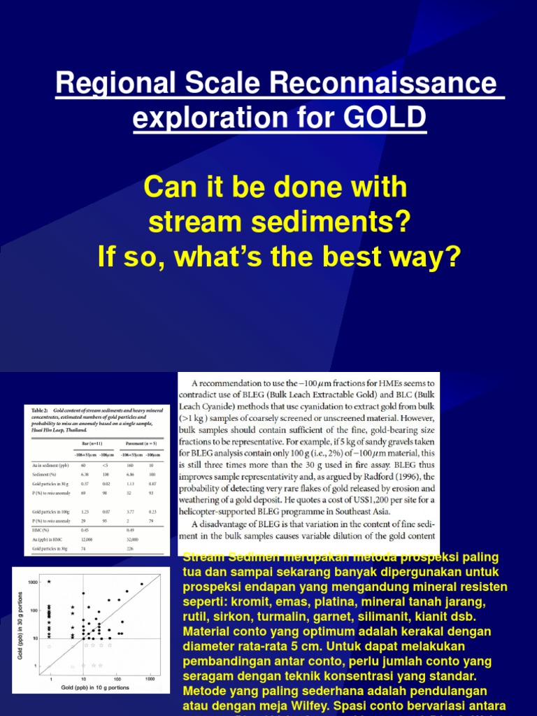 Regional Scale Reconnaissance Exploration For GOLD: Can It Be Done With ...