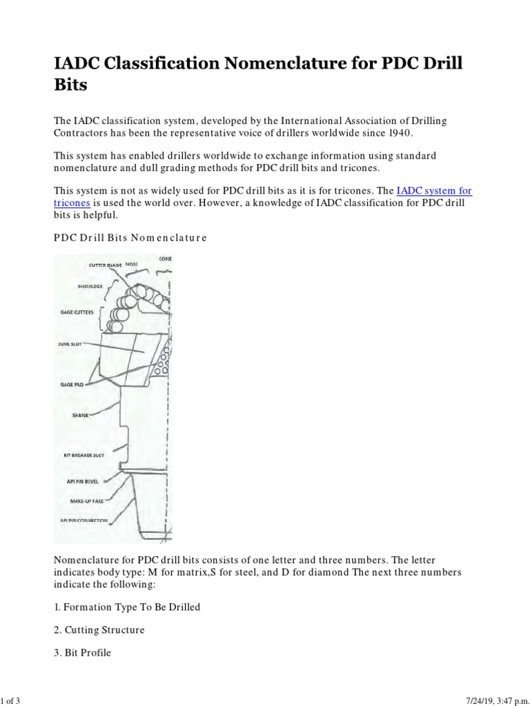 An In-Depth Explanation of the IADC Classification System for PDC Drill ...