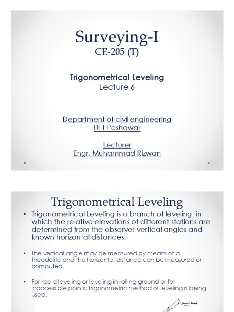 6 Trignometric Leveling | PDF | Sine | Trigonometry