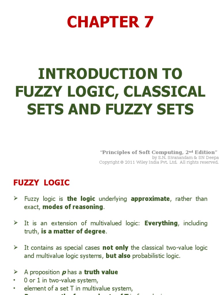 Introduction To Fuzzy Logic, Classical Sets and Fuzzy Sets | PDF ...
