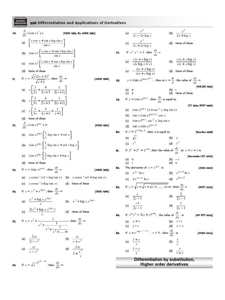 Differentiation and Application of Derivative-2-1 | PDF | Derivative ...