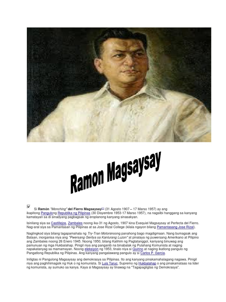 Ramón Del Fierro Magsaysay SR | PDF