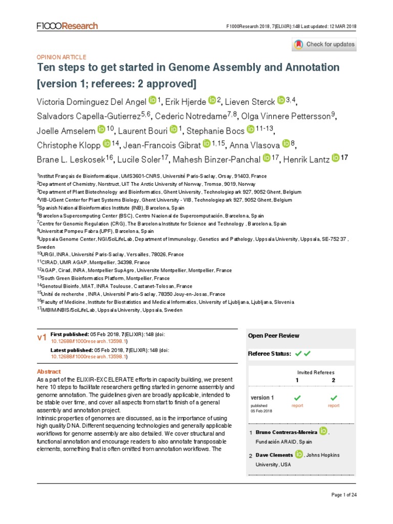 Steps To Get Started in Genome Assembly and Annotation | PDF | Dna Sequencing | Zygosity