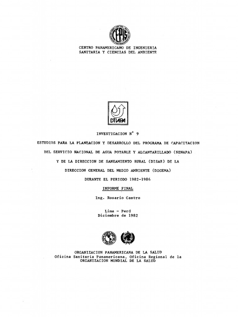 SENAPA-Programa de Capacitación 1982 | PDF