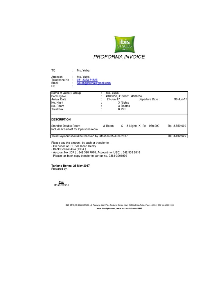 Contoh Performa Invoice | PDF