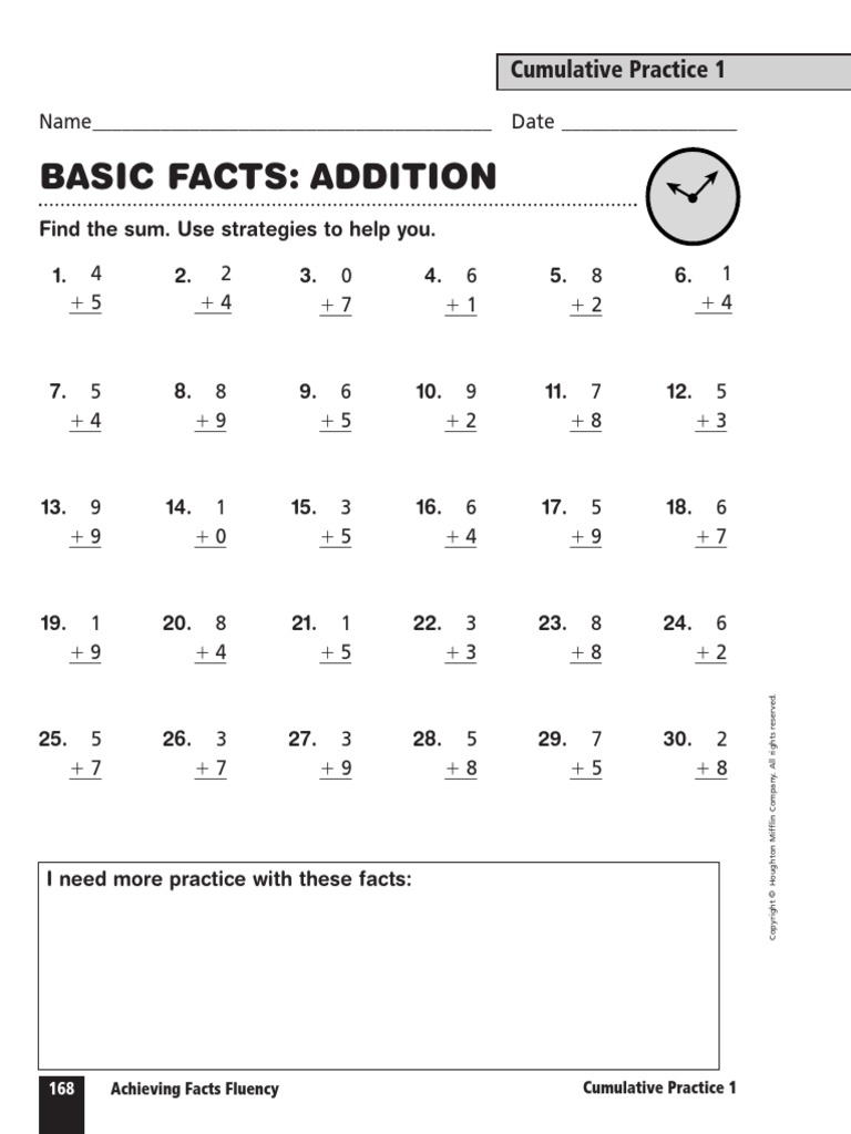 Basic Math Facts | PDF | All Rights Reserved | Copyright Law