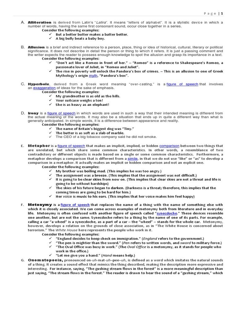 Exploring Figures of Speech: Alliteration, Allusion, Hyperbole, Irony ...