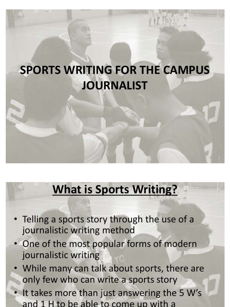 Sports Writing For The Campus Journalist | PDF | Sports | Leisure